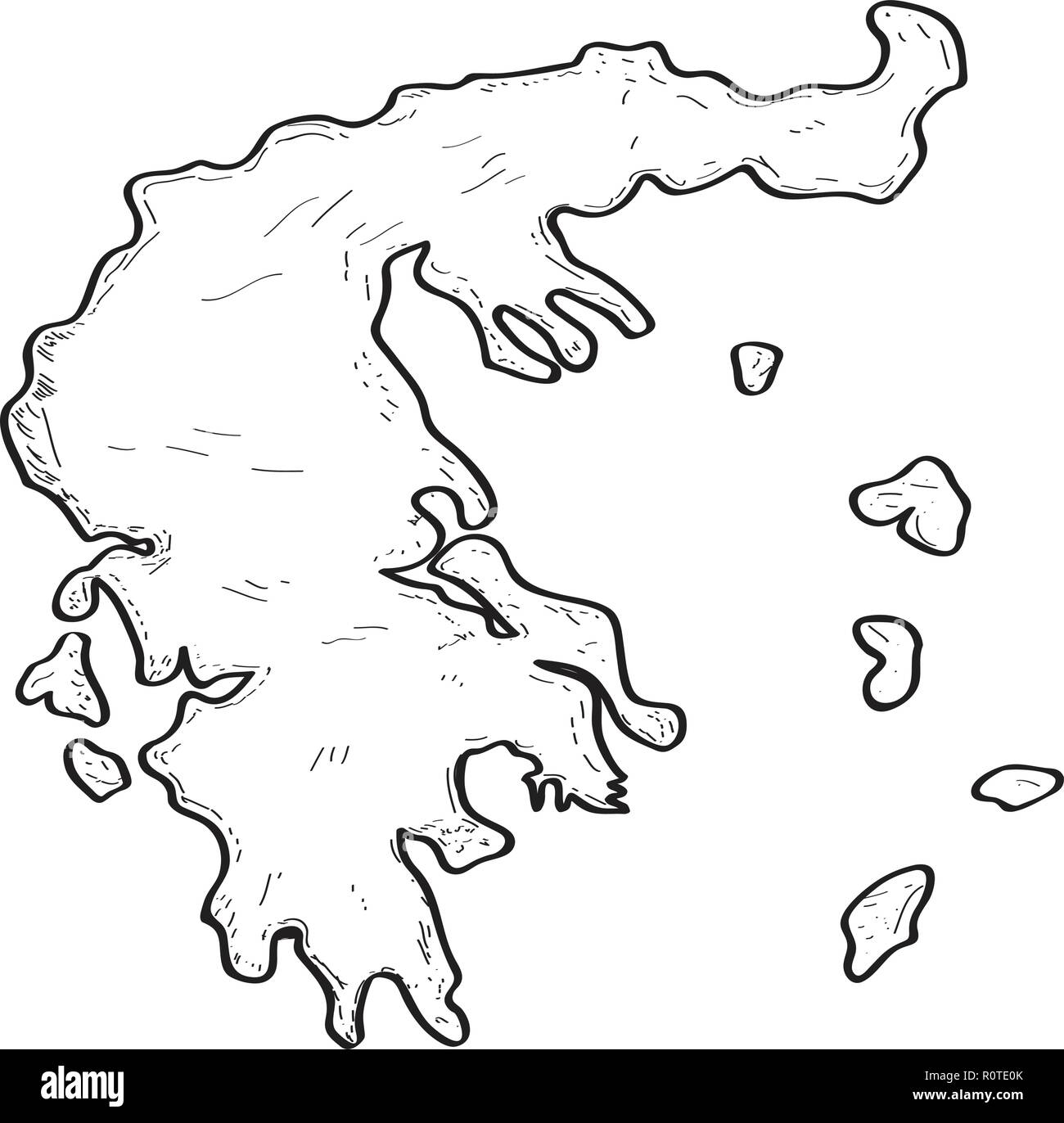 Sketch of a map of Greece Stock Vector Image & Art - Alamy
