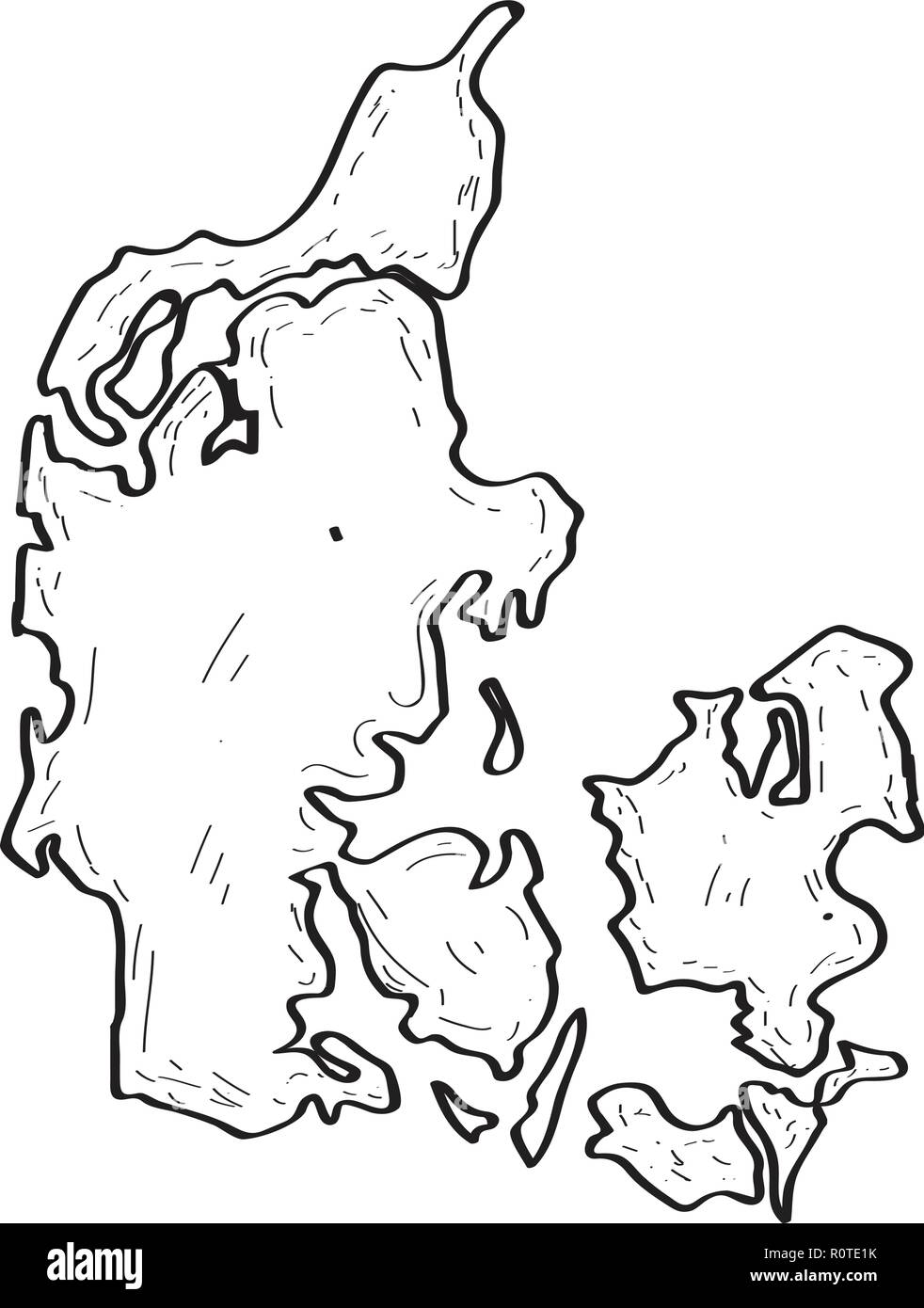 Denmark outline map danish Stock Vector Images - Alamy