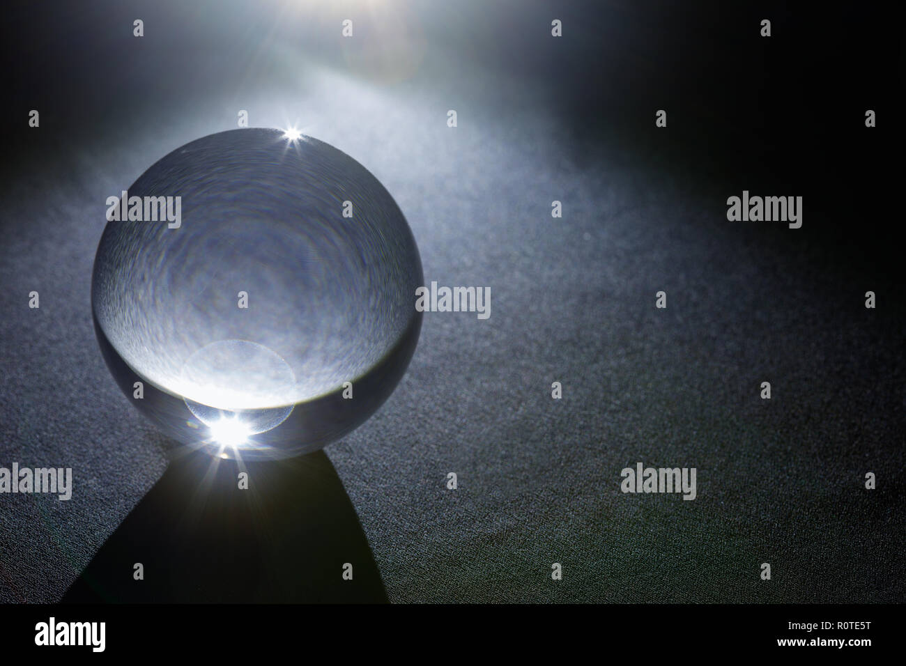 Transparent Crystal ball with black background , close up Stock Photo ...