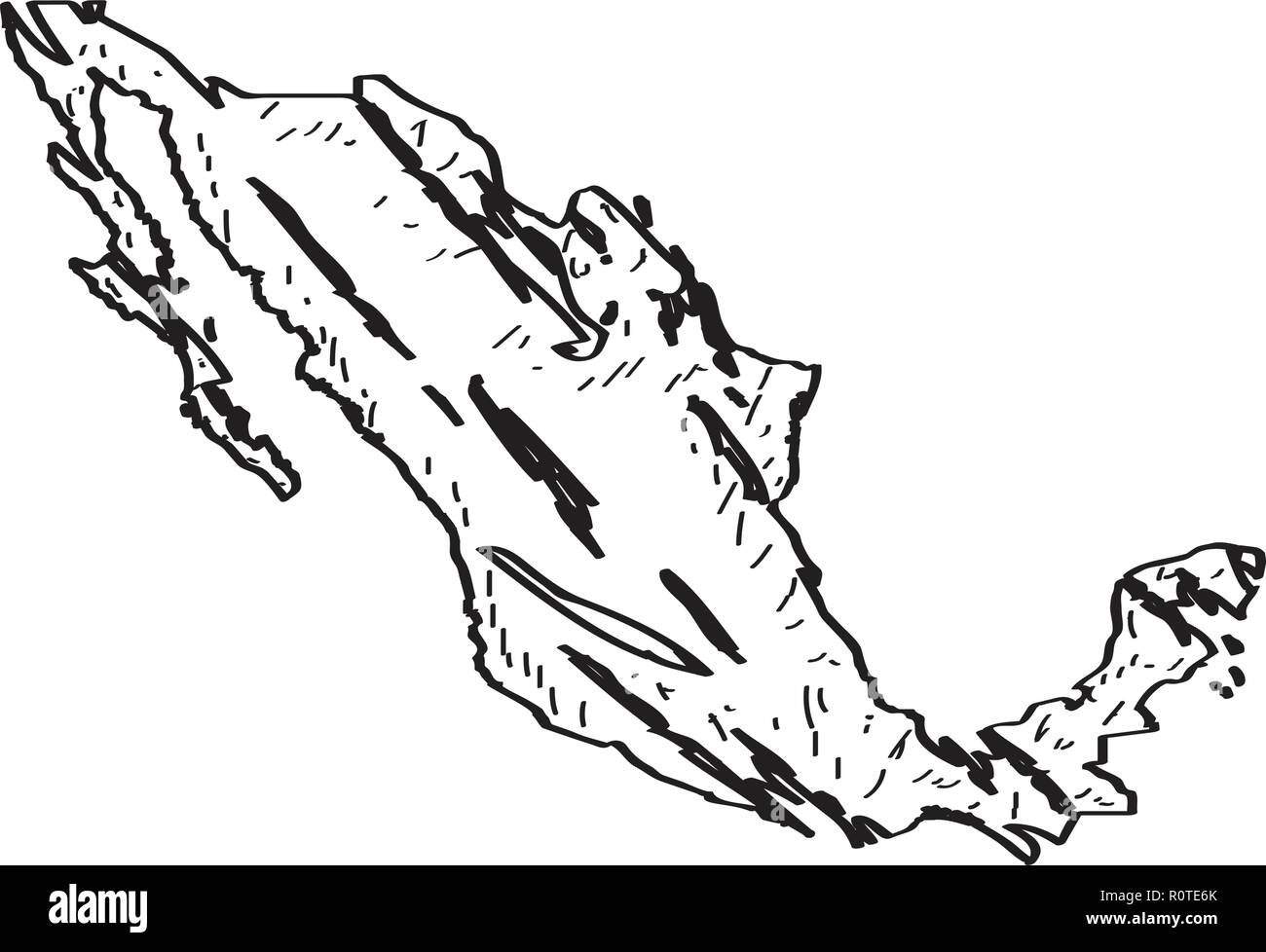 Map mexico country draw hi-res stock photography and images - Alamy