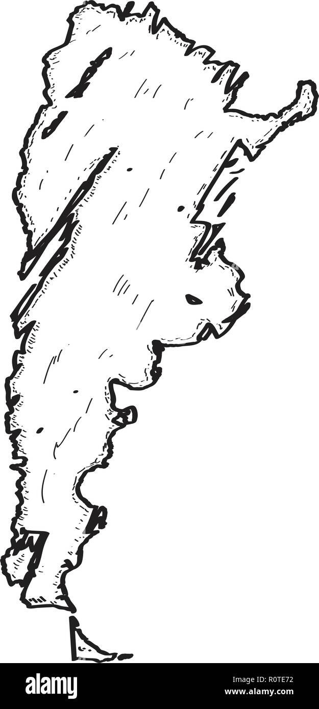 Sketch of a map of Argentina Stock Vector Image & Art - Alamy