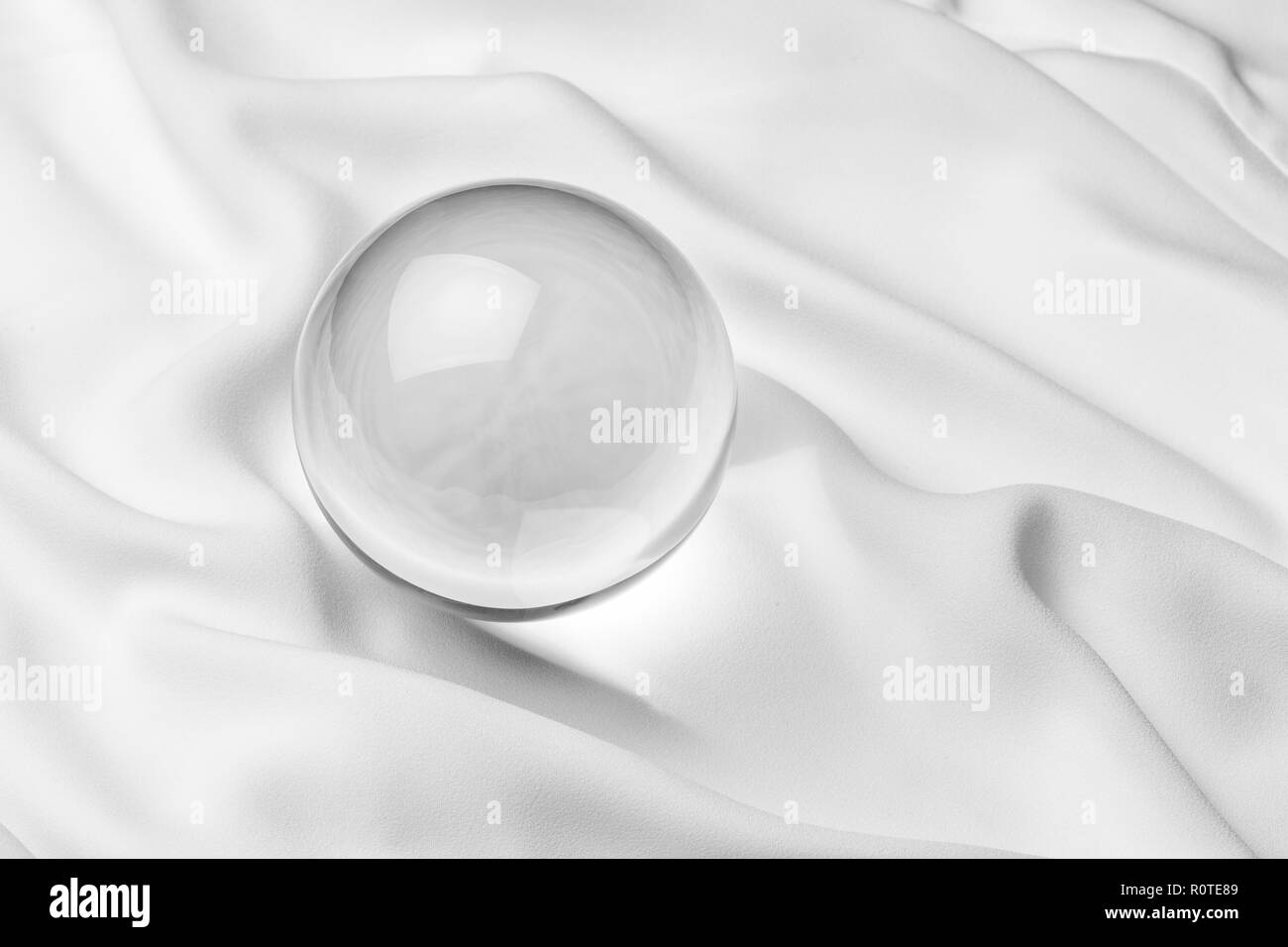 Transparent Crystal ball with white background , close up Stock Photo ...