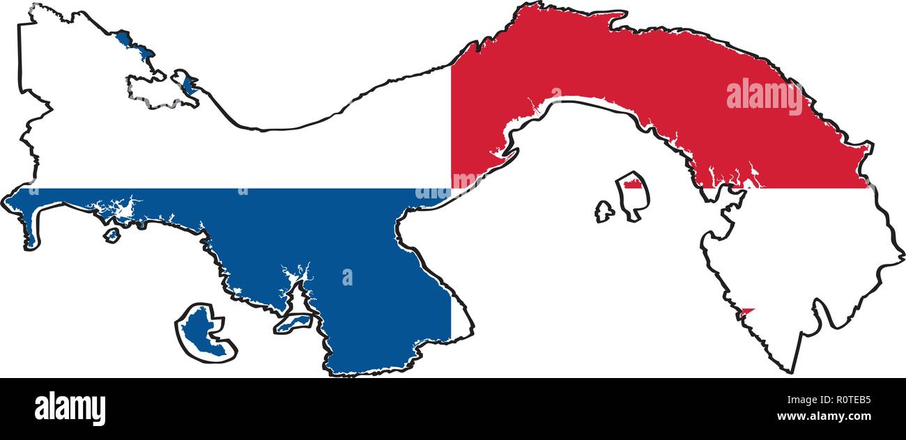 Map of Panama with its flag Stock Vector Image & Art - Alamy