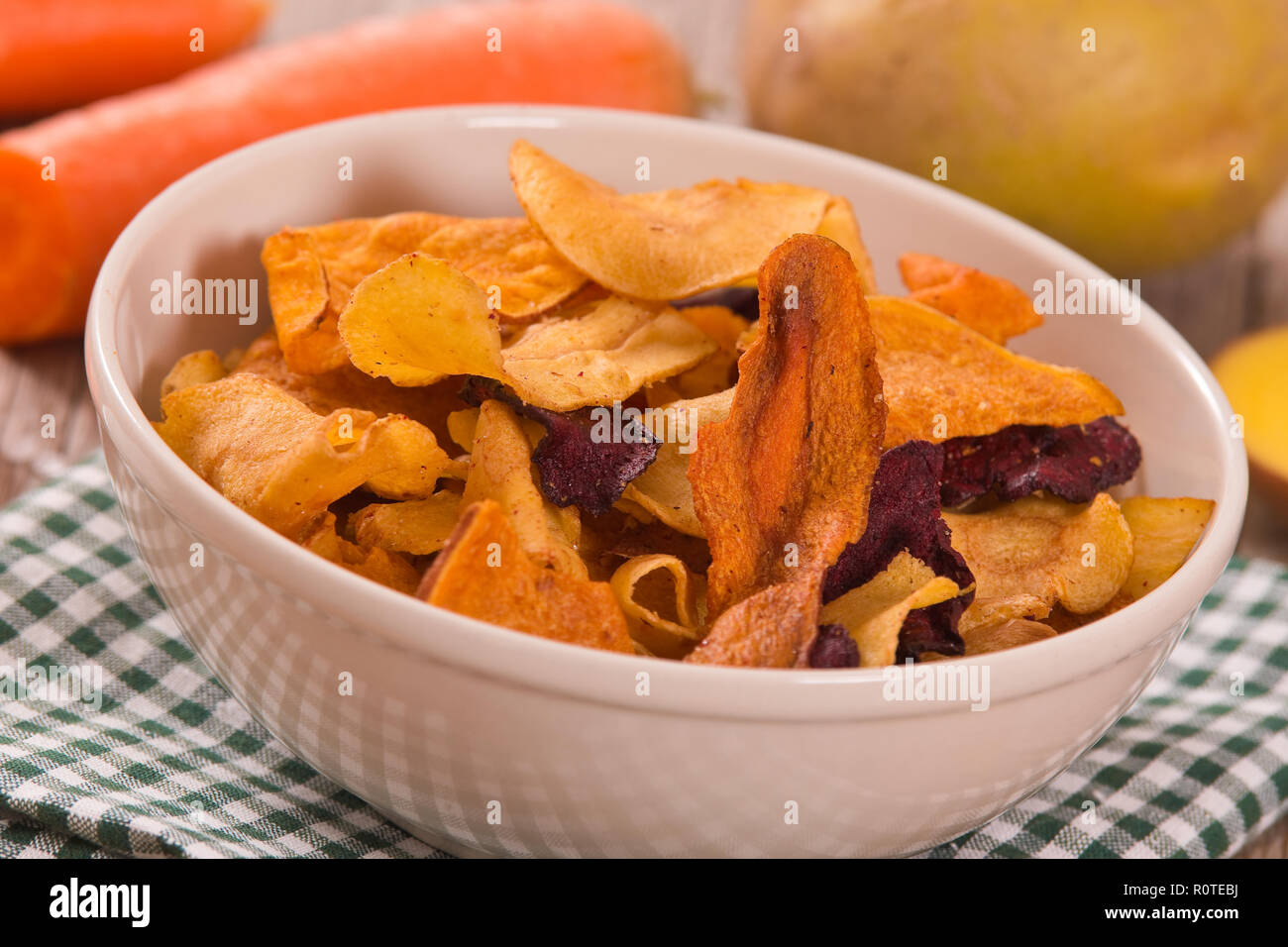 Mixed vegetable crisps Stock Photo - Alamy