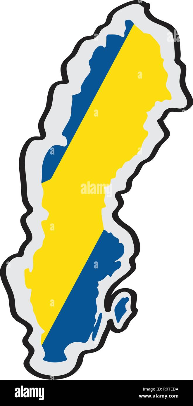 Sweden outline map Cut Out Stock Images & Pictures - Alamy
