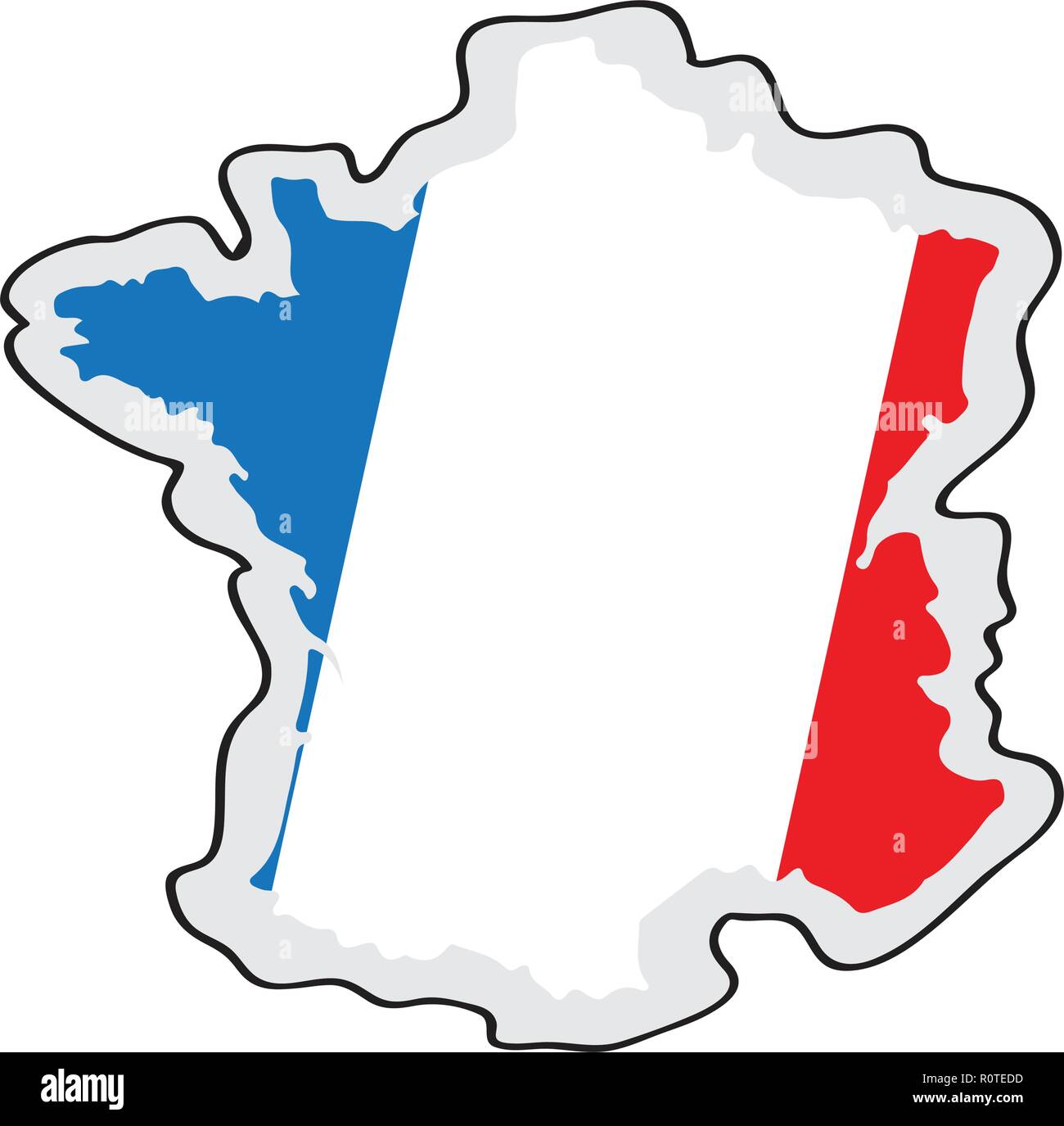 Map of France with its flag Stock Vector Image & Art - Alamy