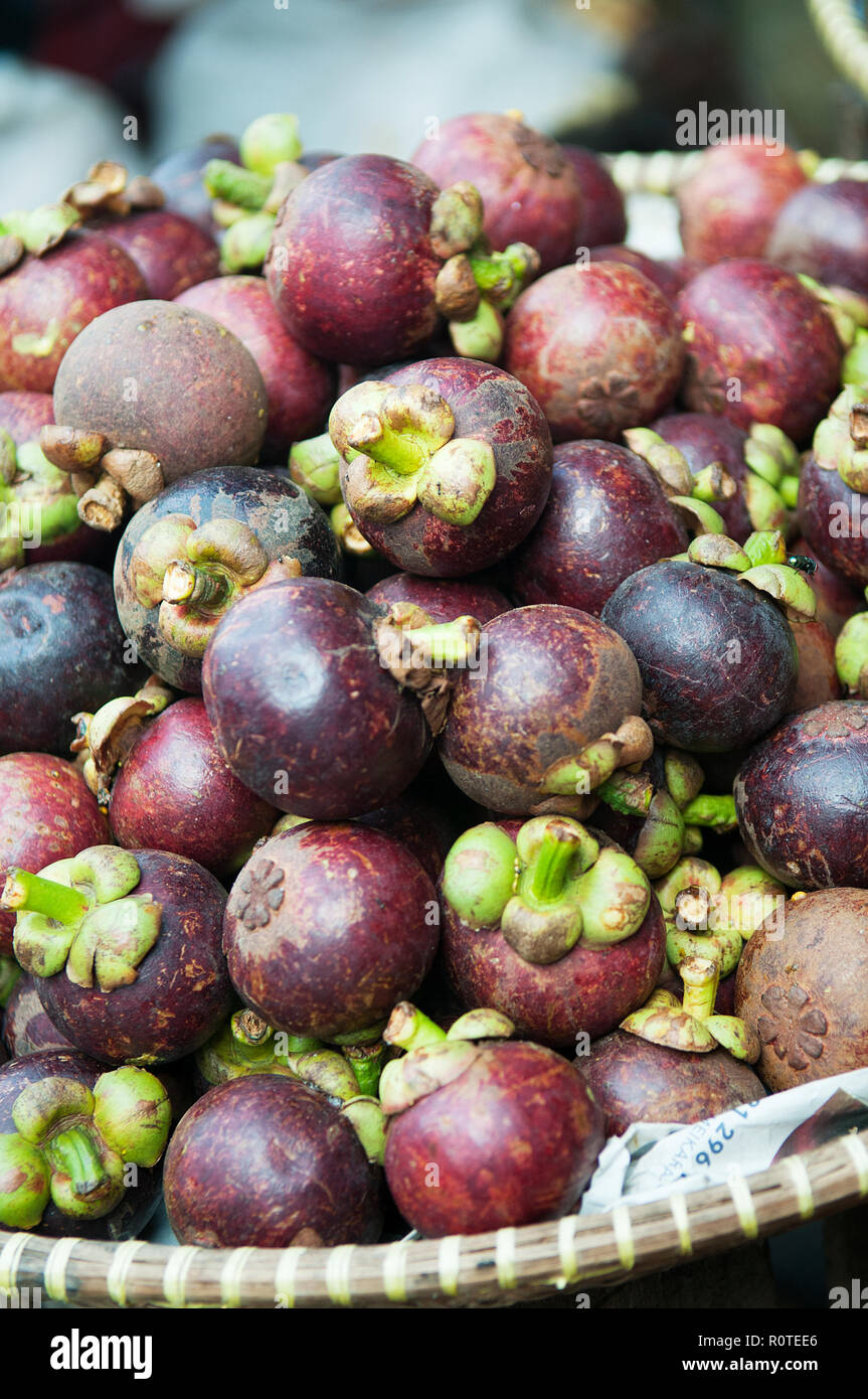 mangosteen sell at the traditional market in Tasikmalaya, Indonesia ...