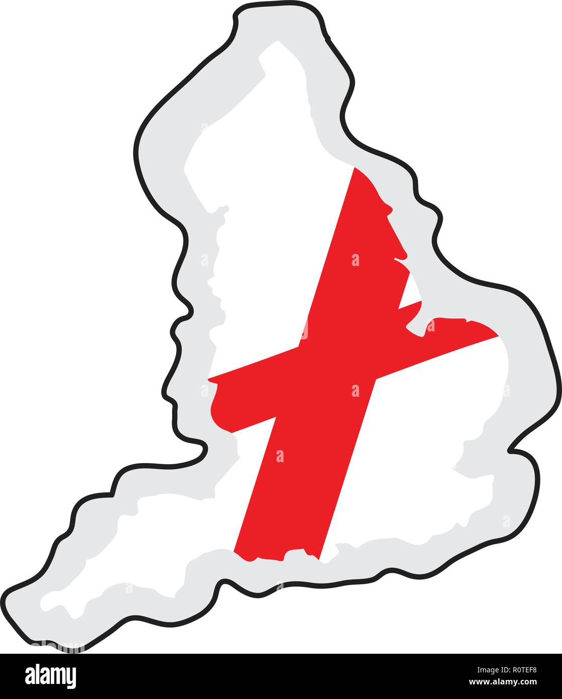 Map of England with its flag Stock Vector Image & Art - Alamy