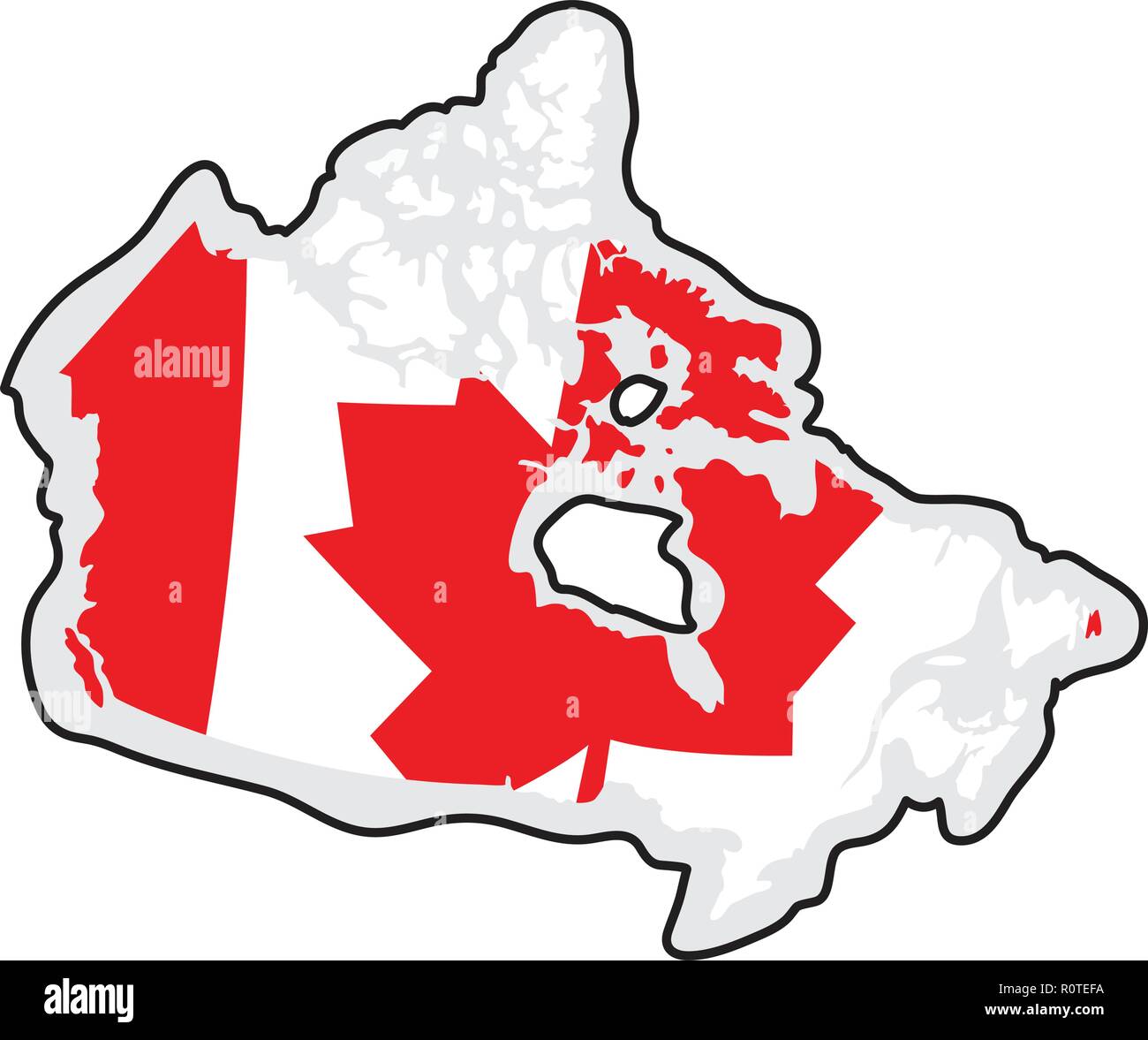 Map of Canada with its flag Stock Vector Image & Art - Alamy