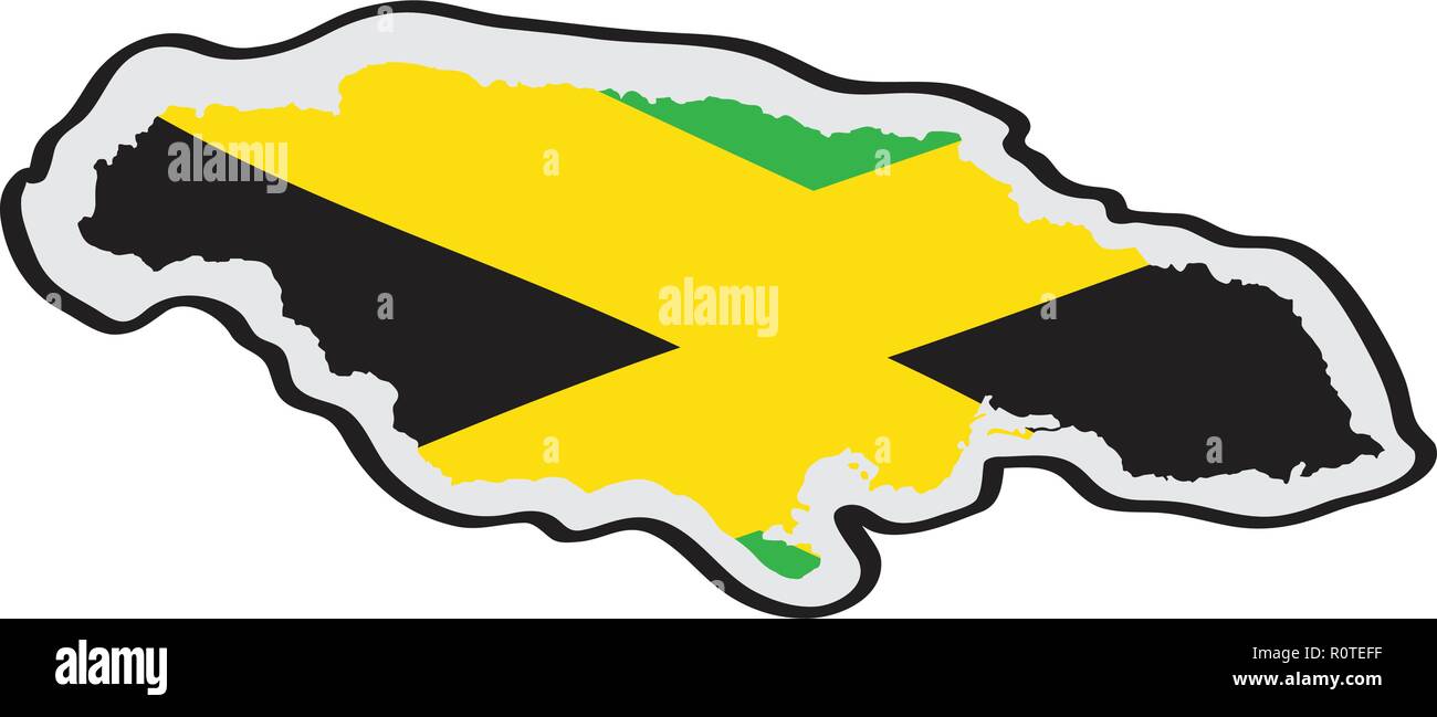 Map flag jamaica Stock Vector Images - Alamy