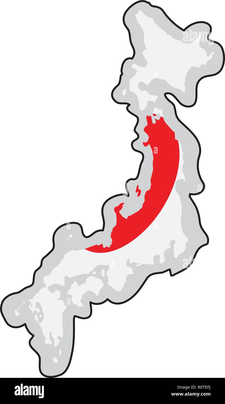 Map of Japan with its flag Stock Vector Image & Art - Alamy