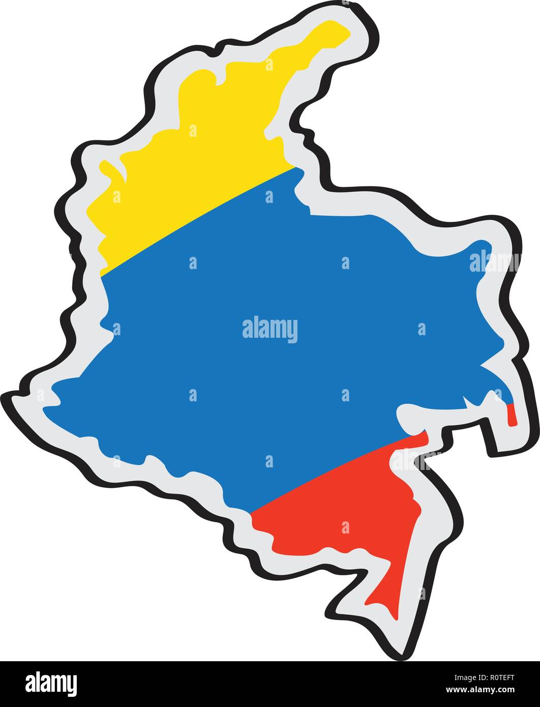 Map of colombia with flag vector illustration Stock Vector Images - Alamy