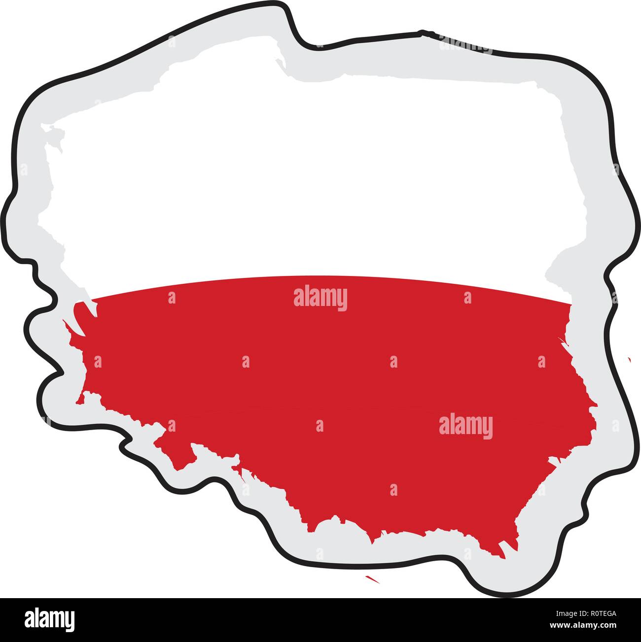 Map of Poland with its flag Stock Vector Image & Art - Alamy