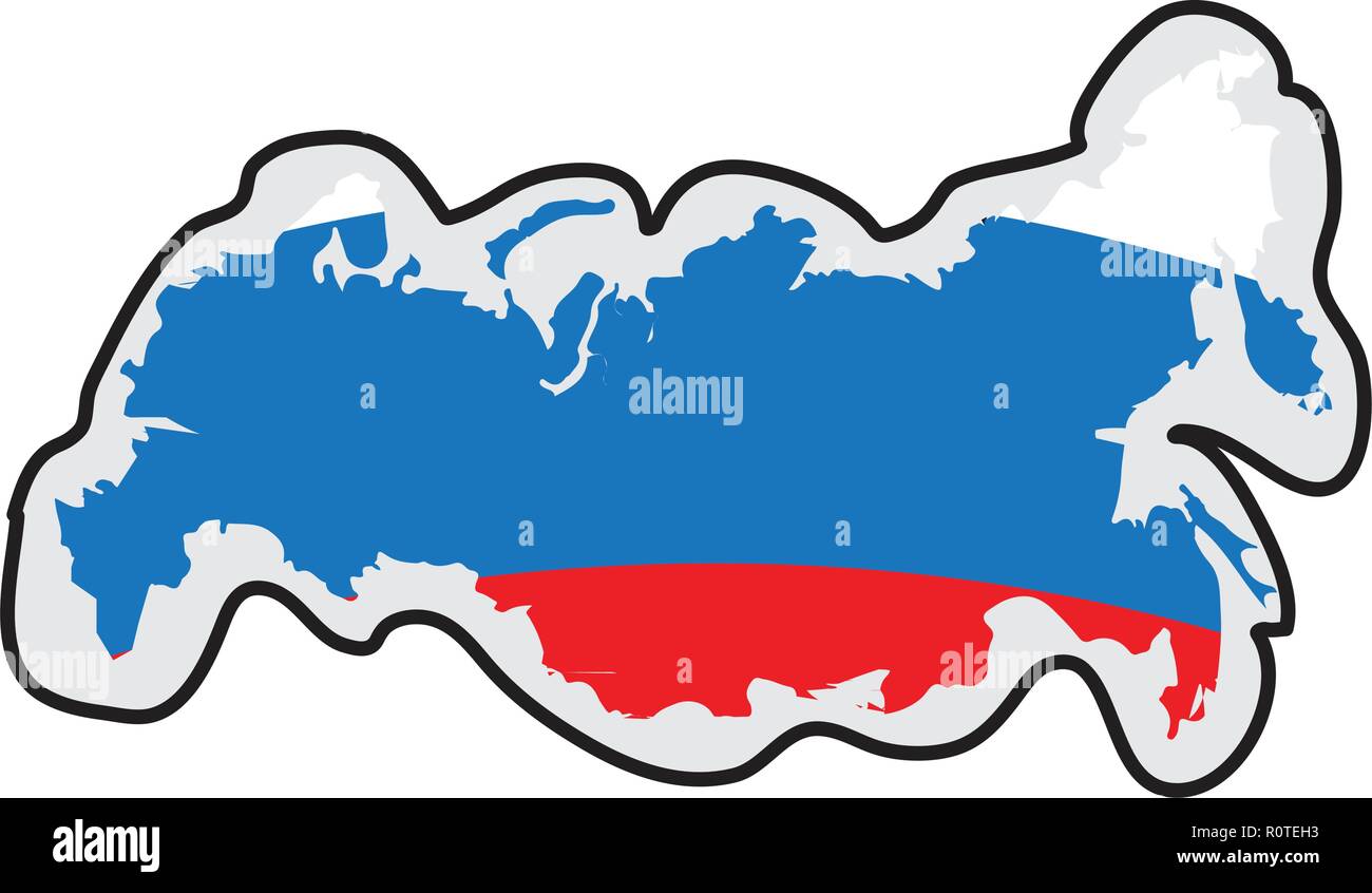 Map of Russia with its flag Stock Vector Image & Art - Alamy