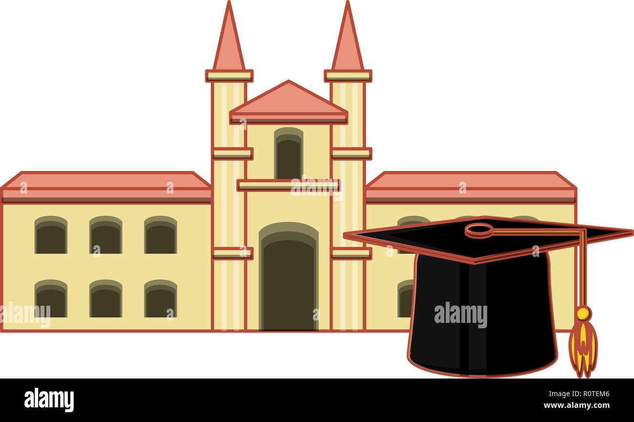 structure academy with hat graduation vector illustration design Stock ...
