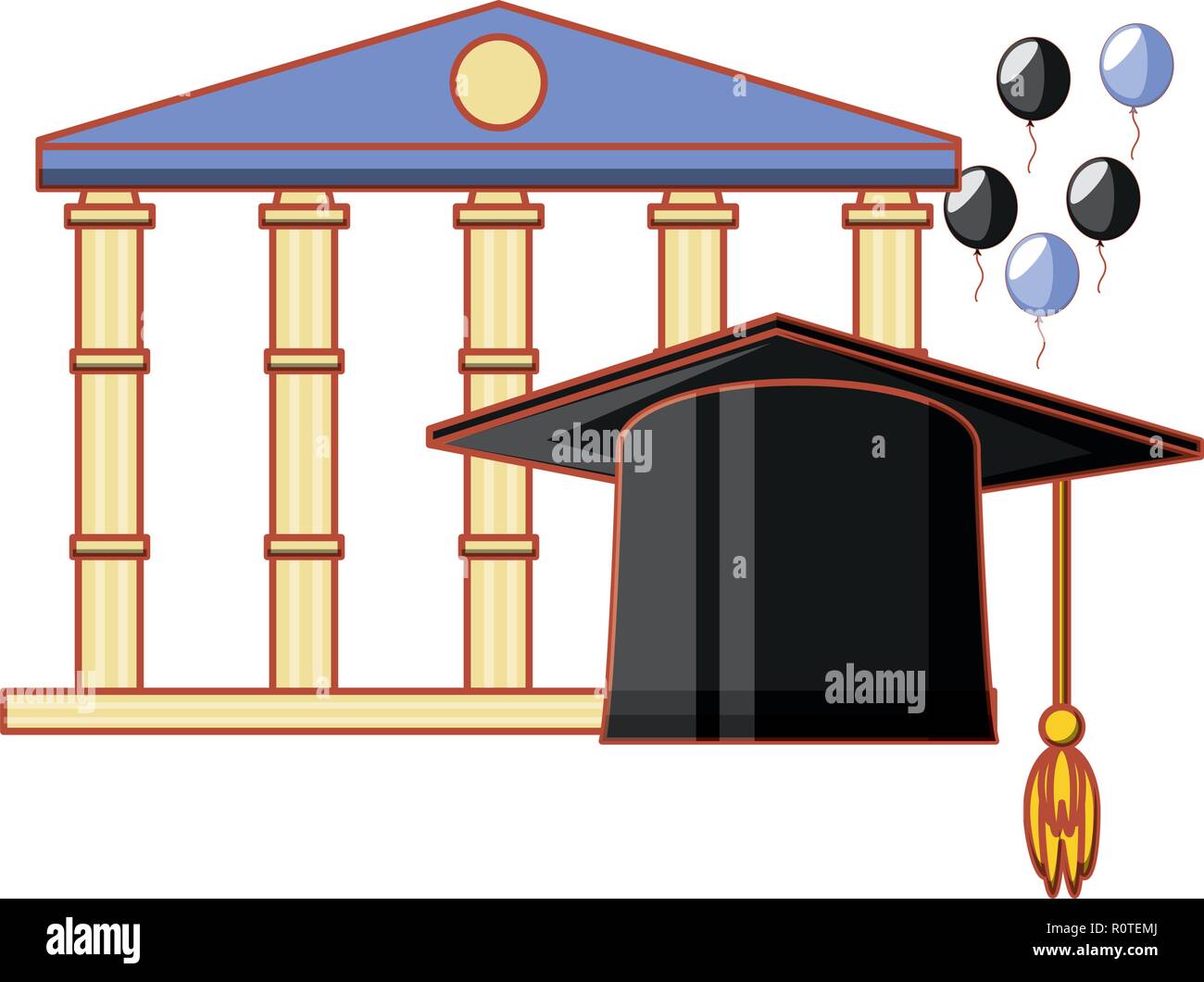 structure academy with hat graduation vector illustration design Stock ...