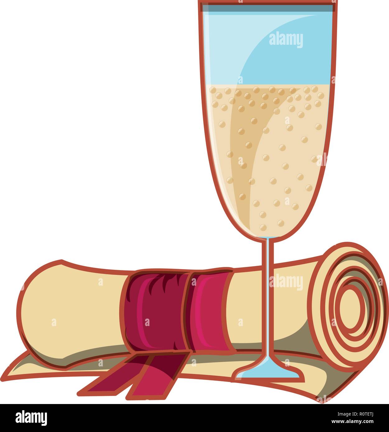 graduation certificate with cup vector illustration design Stock Vector ...