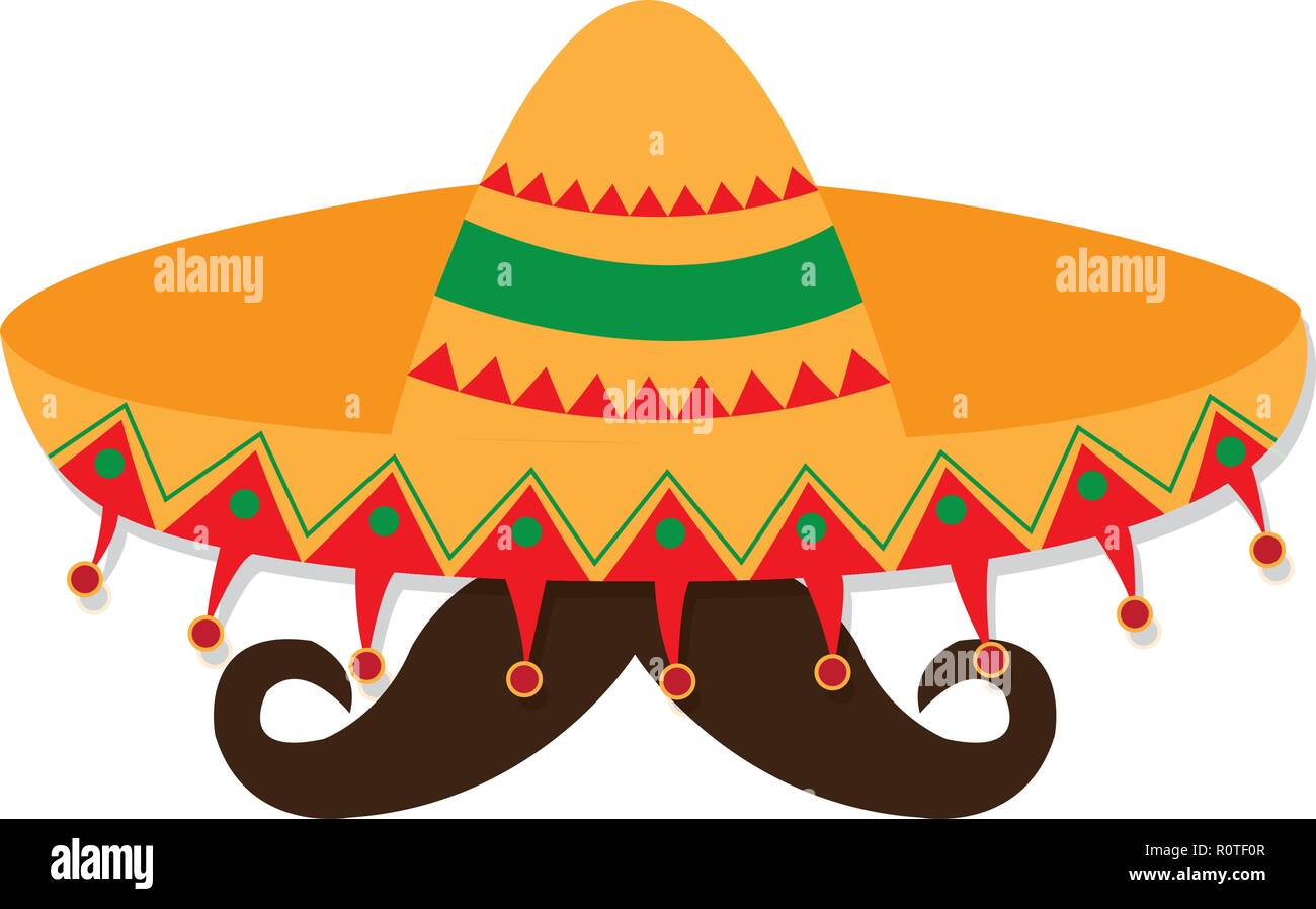 Traditional mexican hat and a mustache Stock Vector Image & Art - Alamy