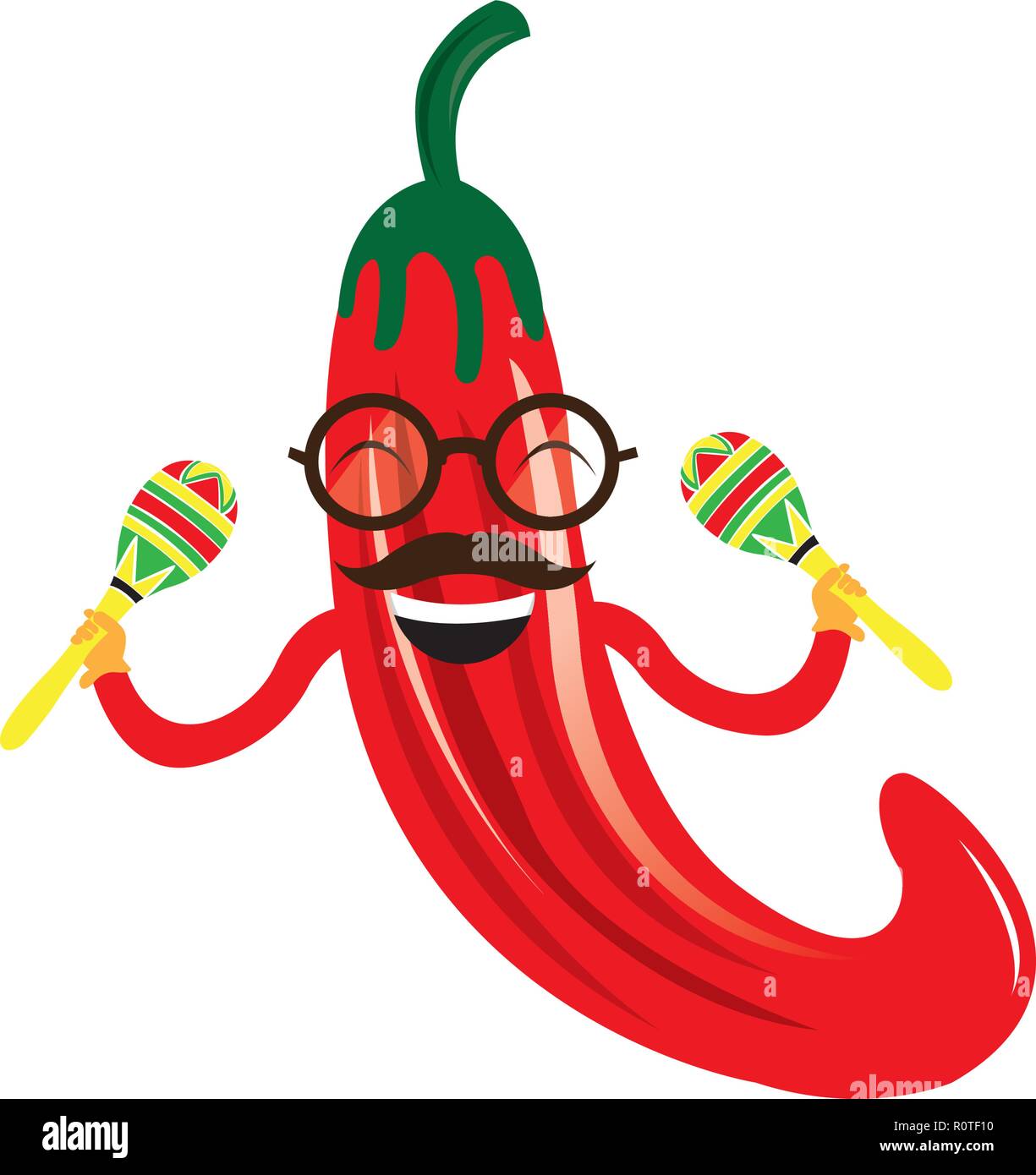 Happy pepper with a pair of maracas Stock Vector Image & Art - Alamy