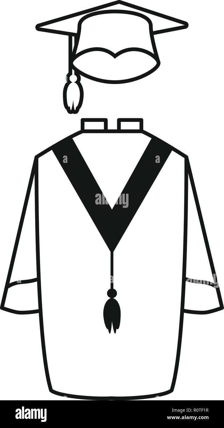 hat with gown graduation icon vector illustration design Stock Vector ...