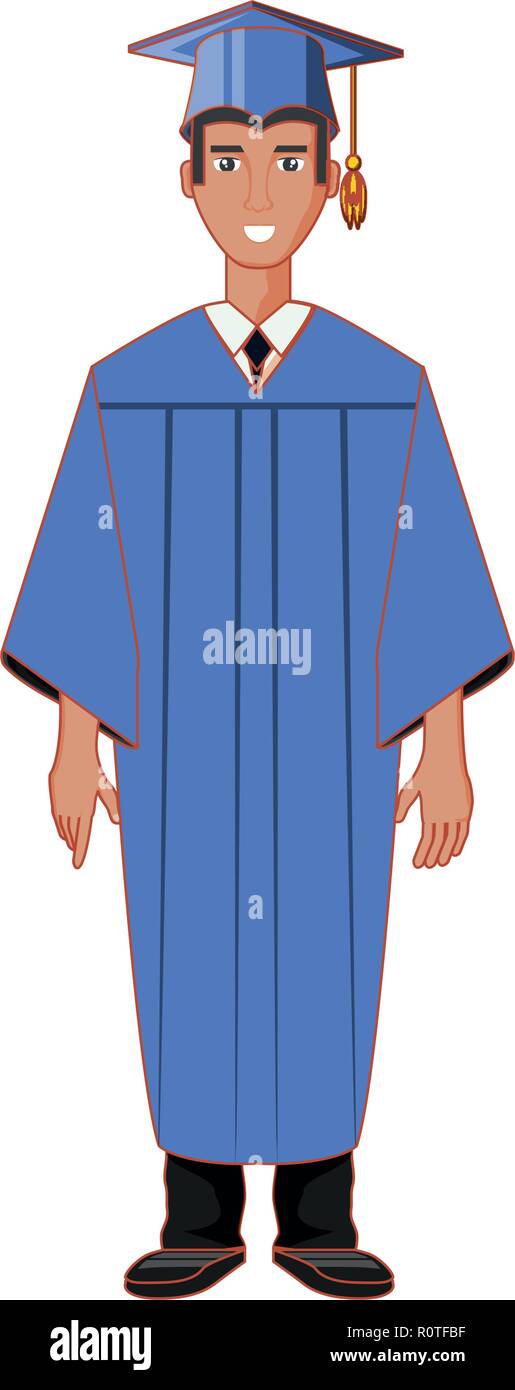 Cartoon Graduate Man Graduation Gown High Resolution Stock Photography ...