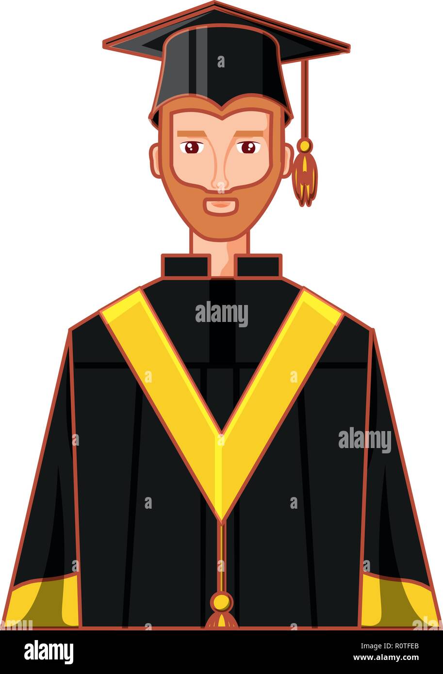 young man graduated avatar character vector illustration design Stock ...