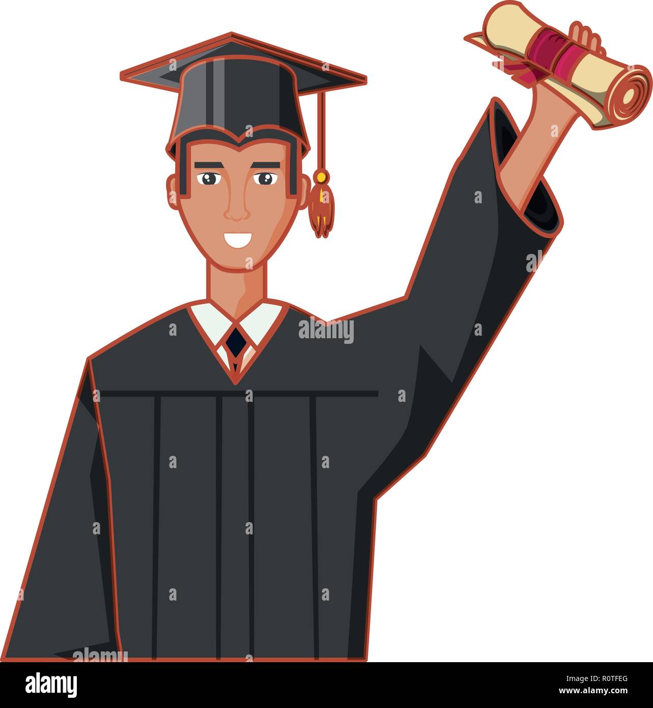 young man graduated avatar character vector illustration design Stock ...