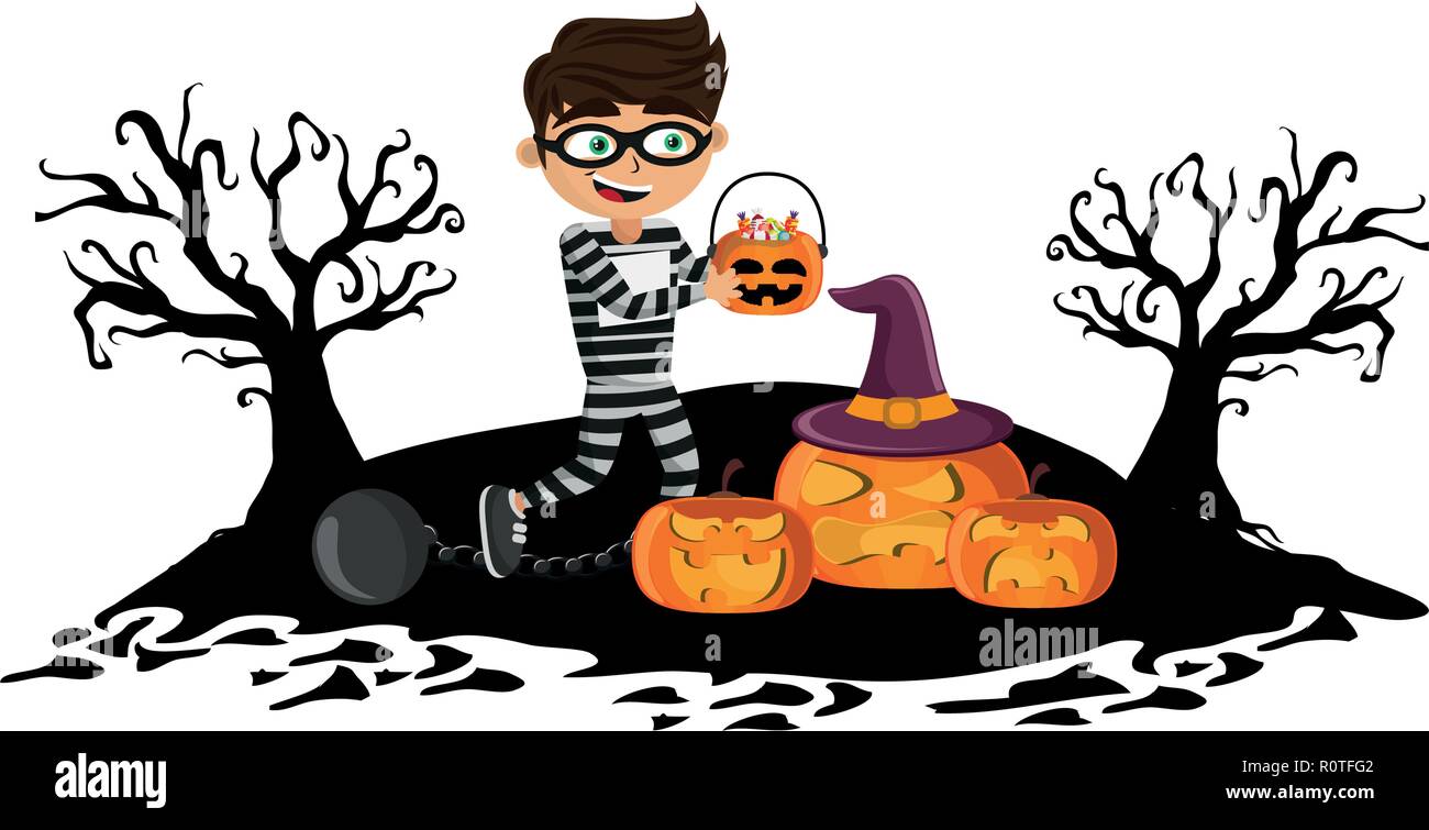 Kid and halloween cartoon Stock Vector Image & Art - Alamy
