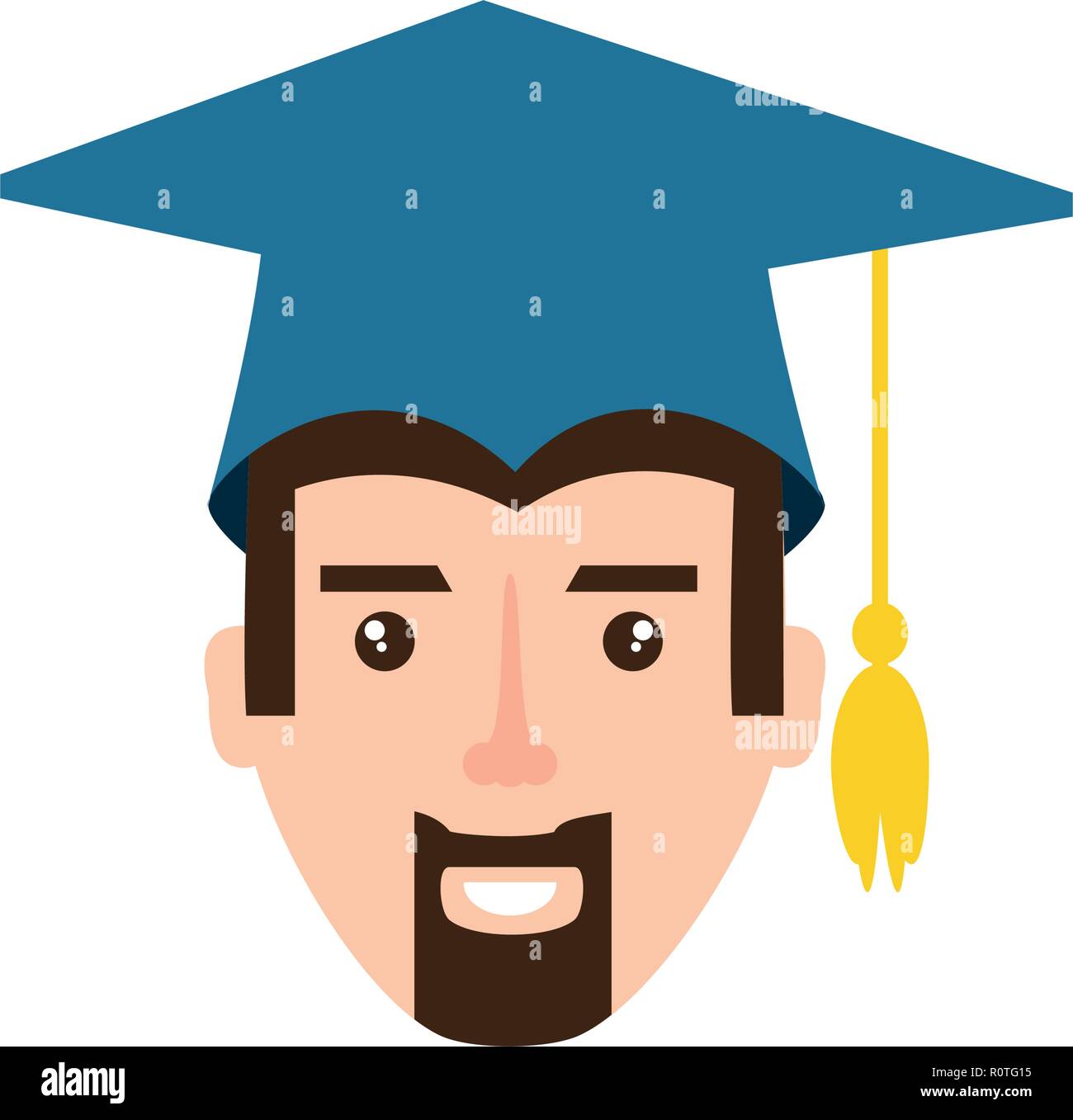 head of young man graduated vector illustration design Stock Vector ...