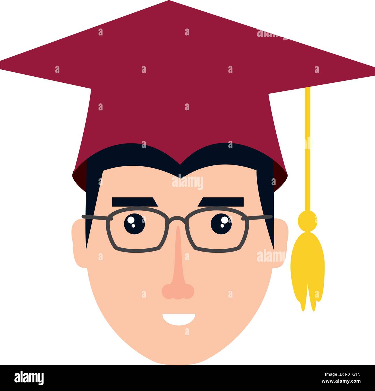 head of young man graduated vector illustration design Stock Vector ...