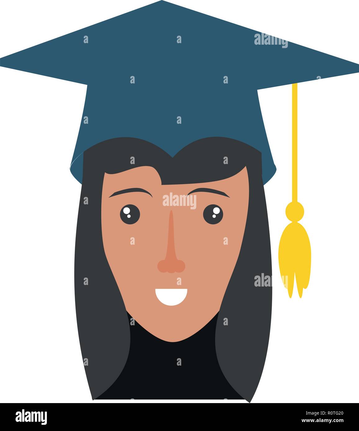 head of young woman graduated avatar character Stock Vector Image & Art ...