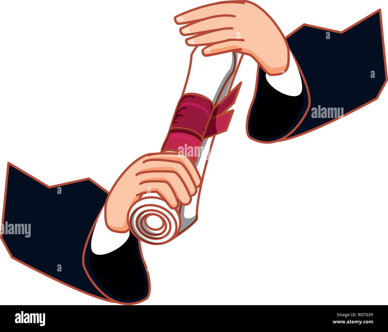 hands with graduation certificate vector illustration design Stock ...