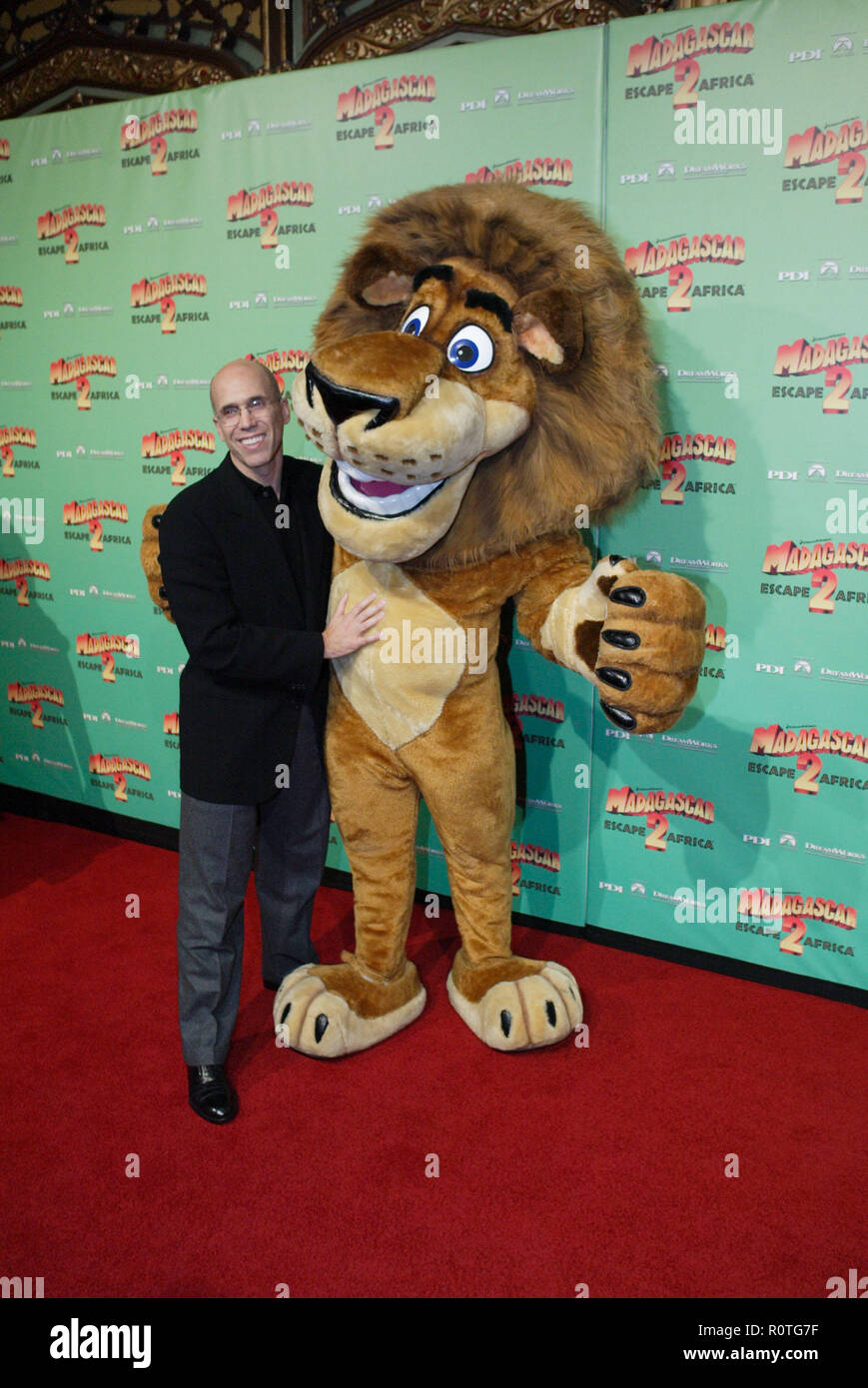 Jeffrey Katzenberg and Alex the Lion The premiere of Madagascar: Escape ...