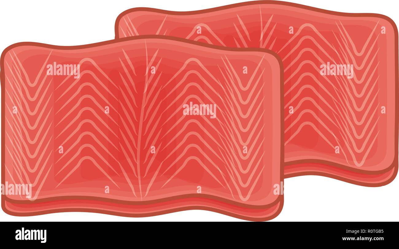 delicious fresh salmon fillets vector illustration design Stock Vector ...