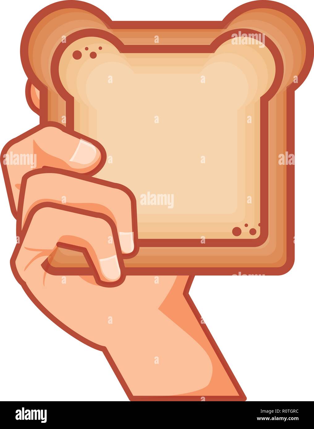 hand with delicious slice bread vector illustration design Stock Vector ...