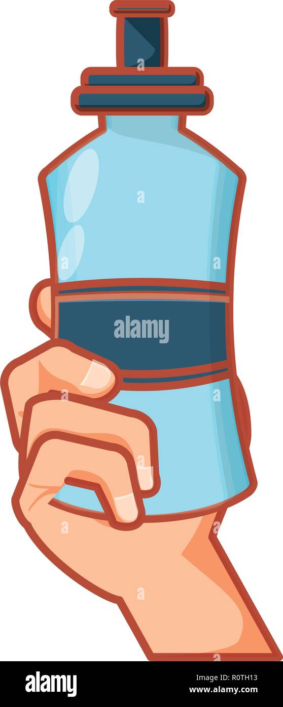 hand with bottle of water vector illustration design Stock Vector Image ...