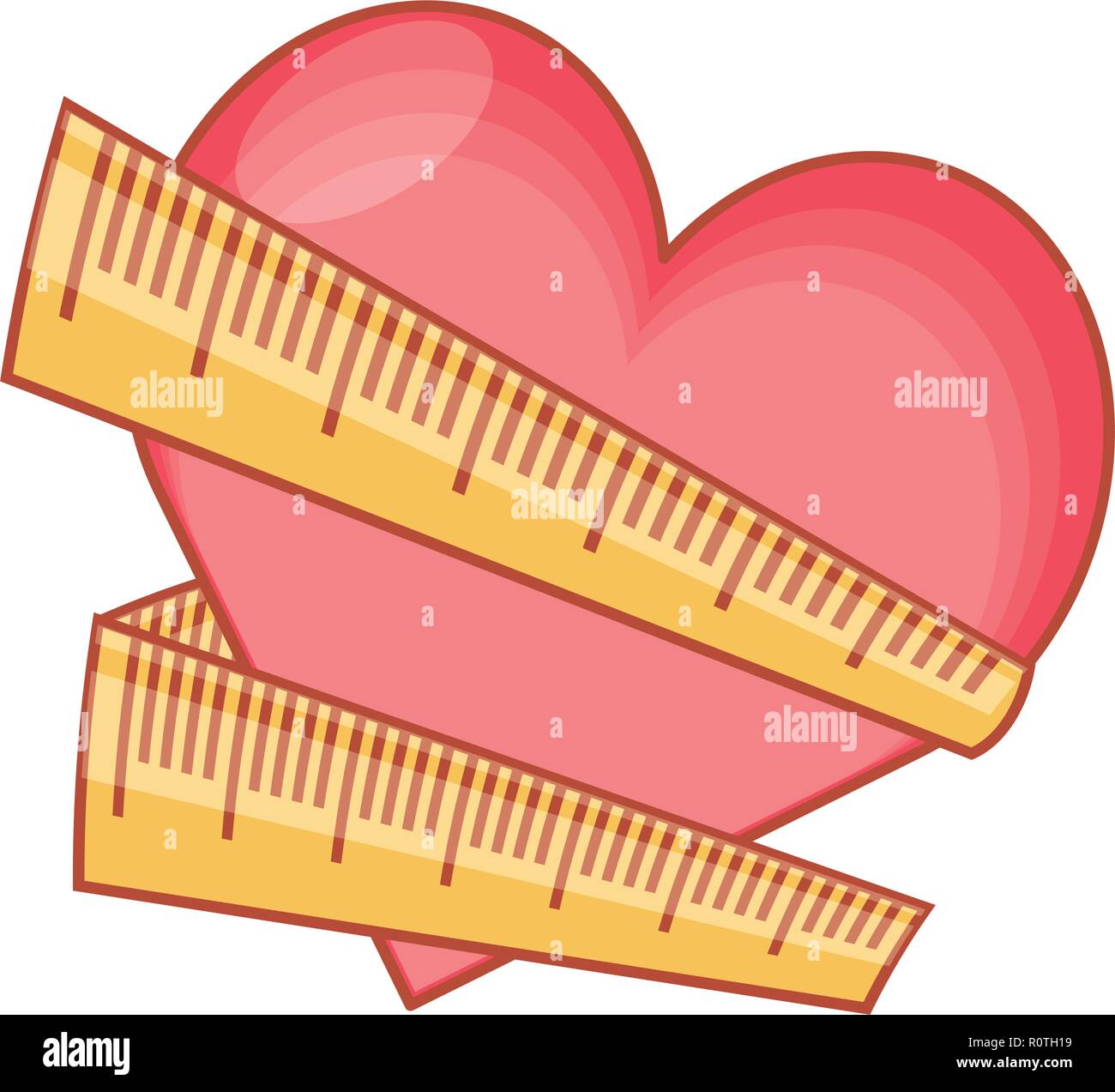 healthy heart with measuring tape vector illustration design Stock ...