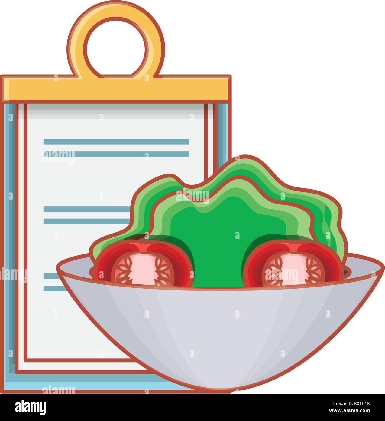 checklist clipboard with fresh salad vector illustration design Stock ...