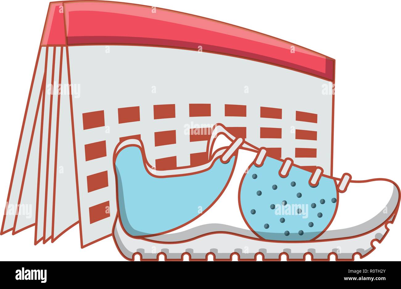 calendar reminder with shoe tennis vector illustration design Stock ...