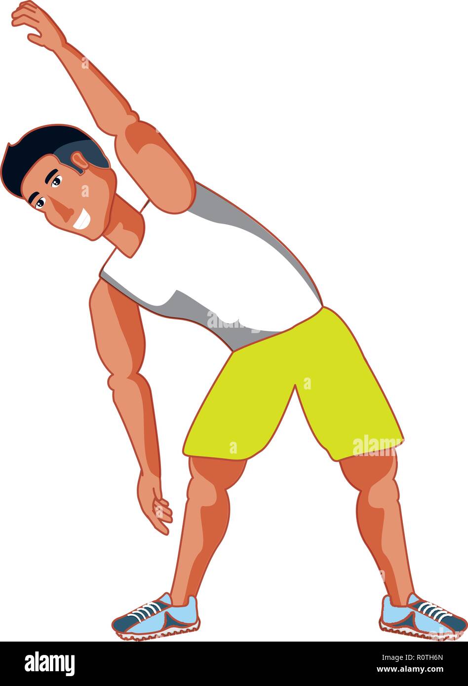 Man muscles stretching not woman Stock Vector Images - Alamy