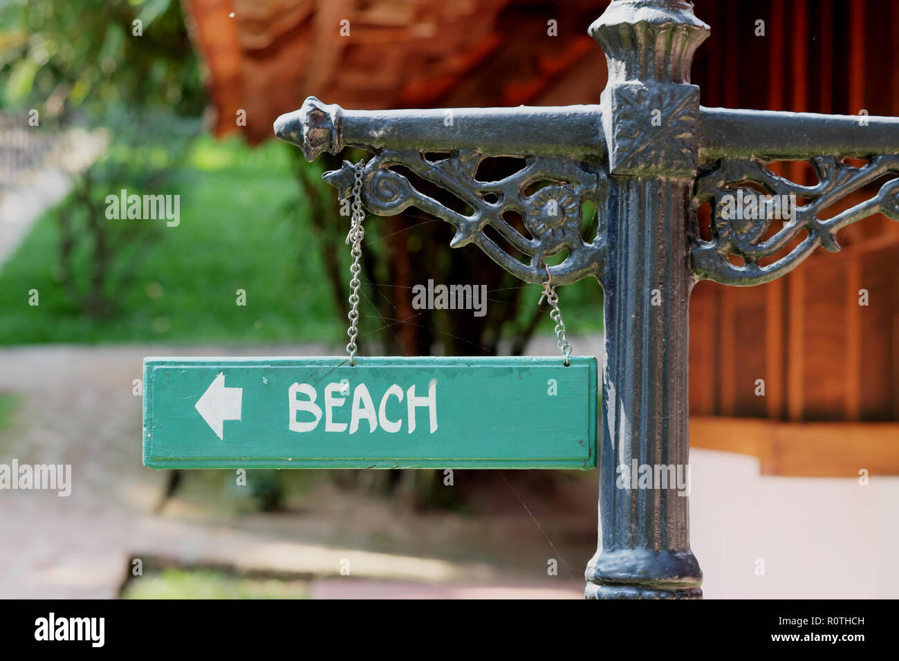 beach signboard on background Stock Photo - Alamy