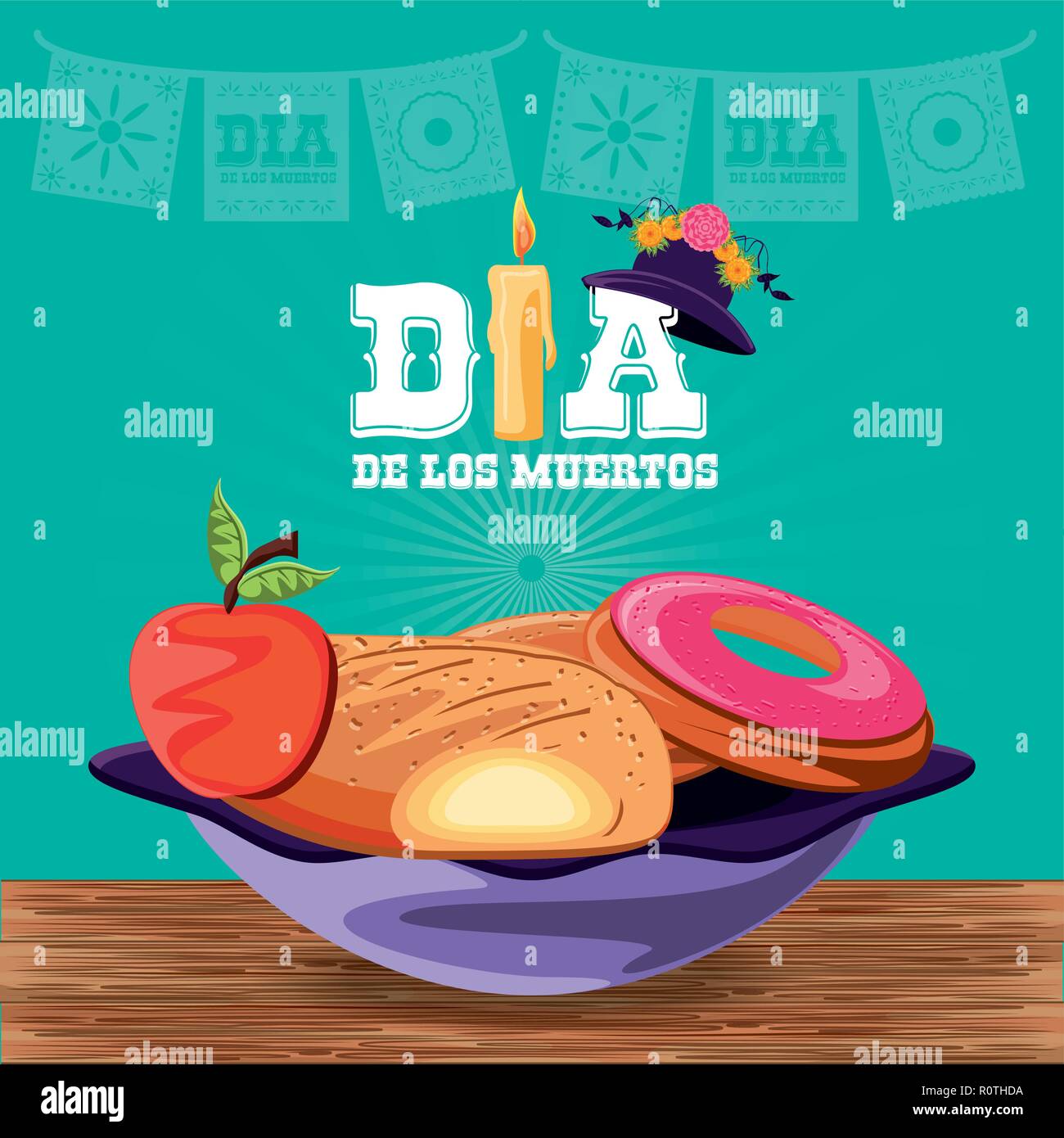 traditional food for day of the dead vector illustration design Stock ...