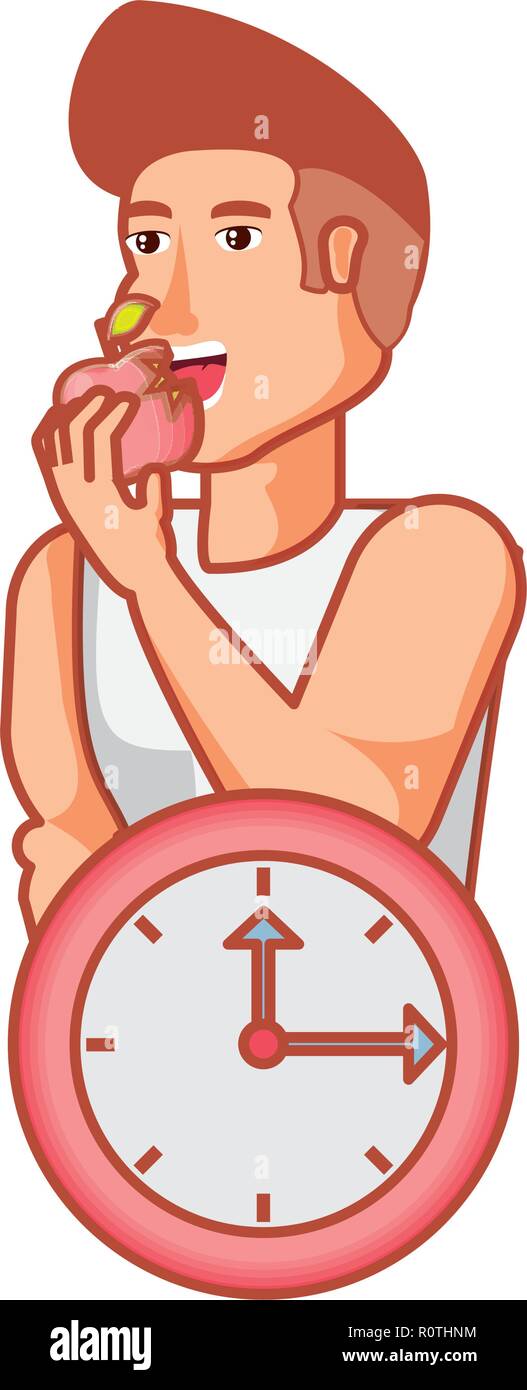 Man eating time watch Stock Vector Images - Alamy