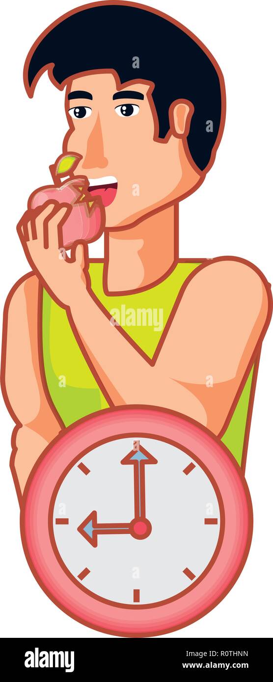 Man eating time watch Stock Vector Images - Alamy