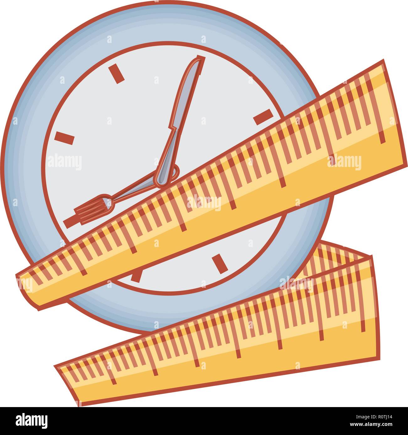 clock time with tape measure vector illustration design Stock Vector ...