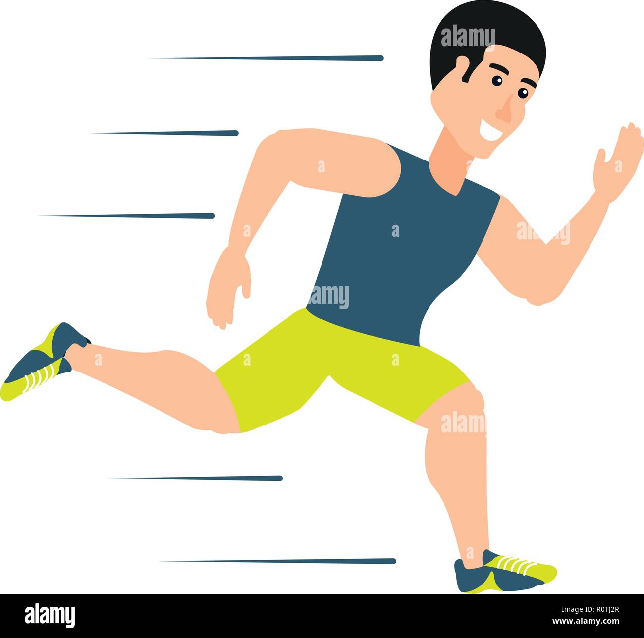 young athletic man running avatar character vector illustration design ...