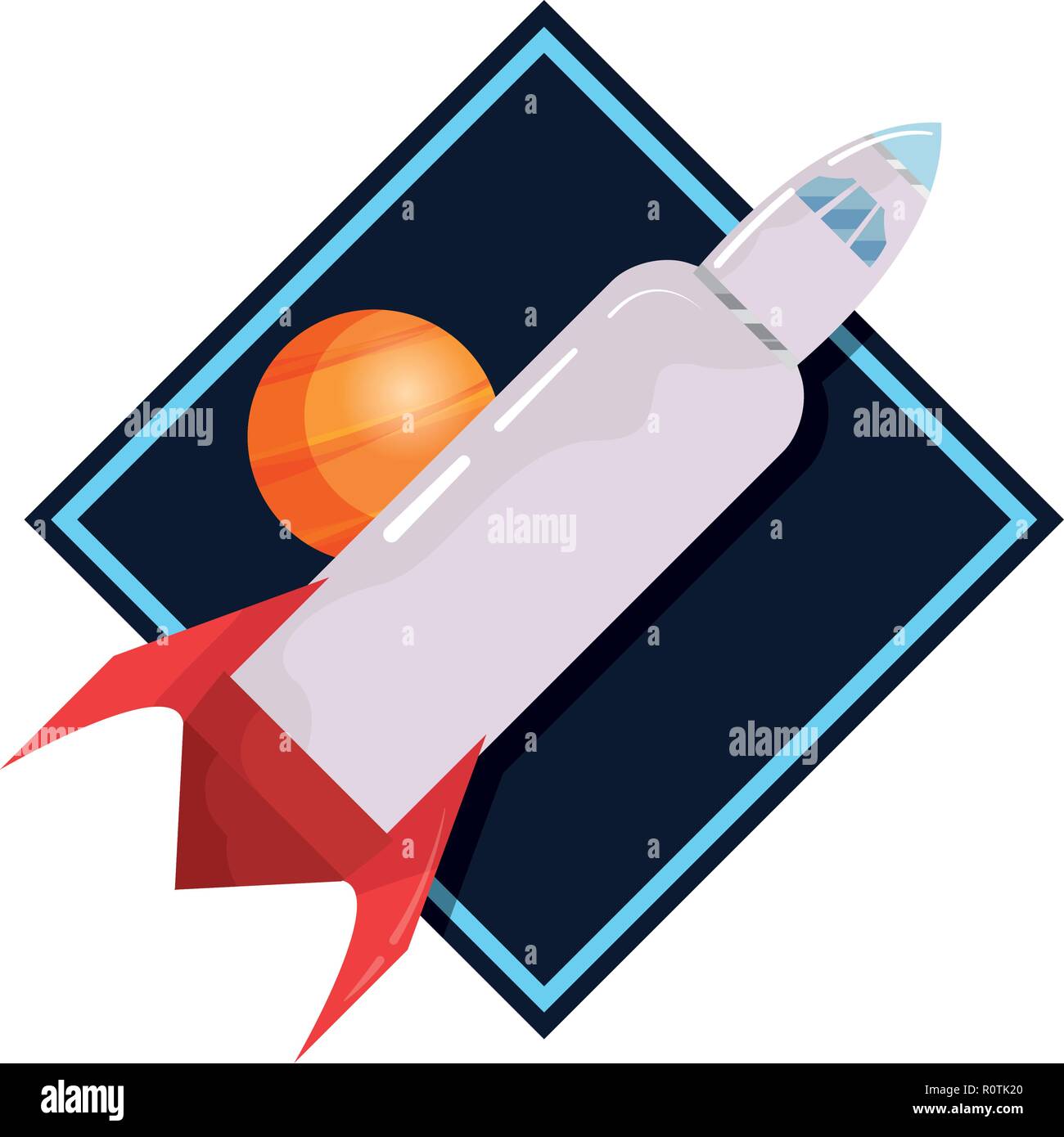 astronomy space rocket mission planet vector illustration Stock Vector ...