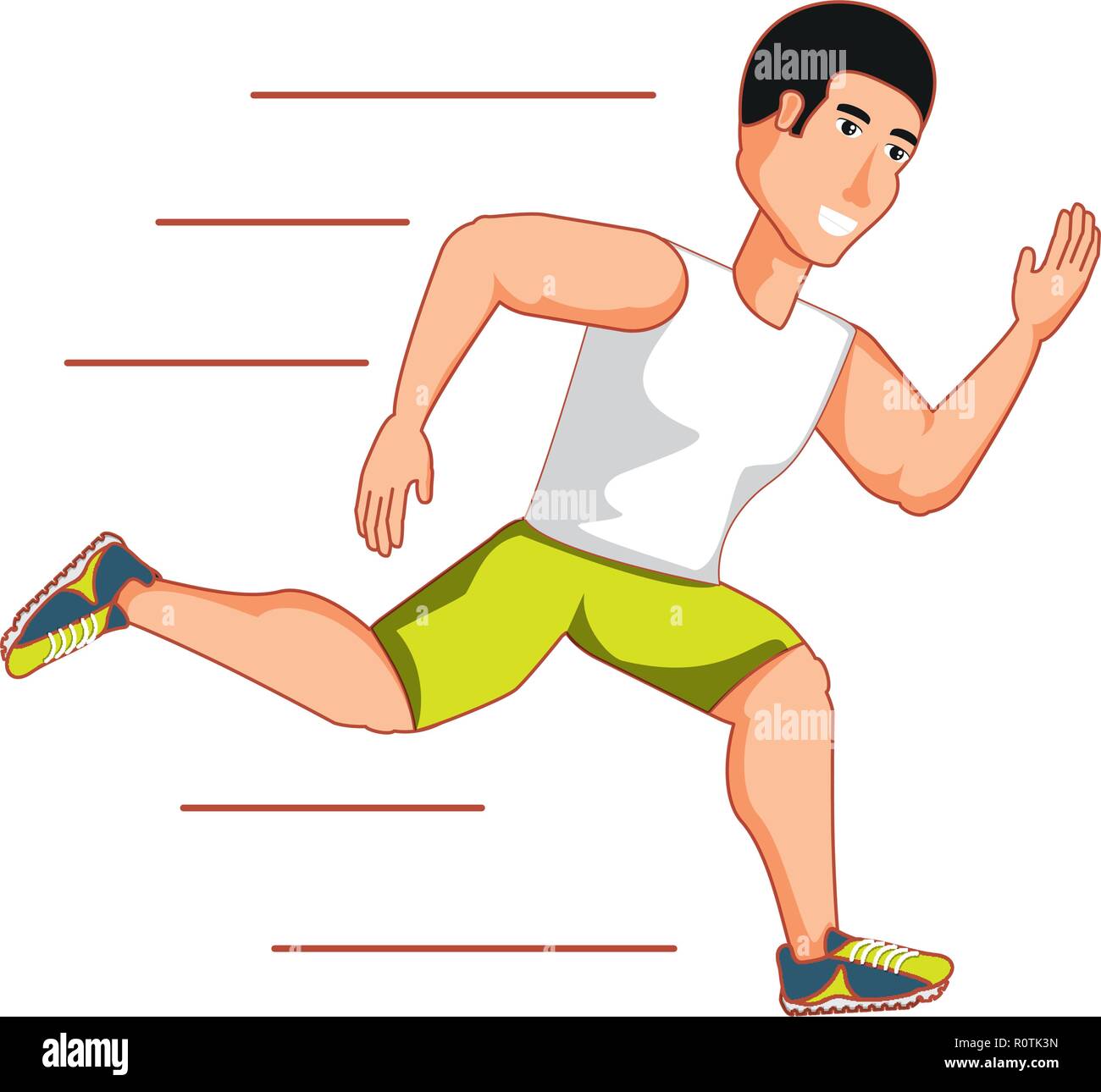 young athletic man running avatar character vector illustration design ...