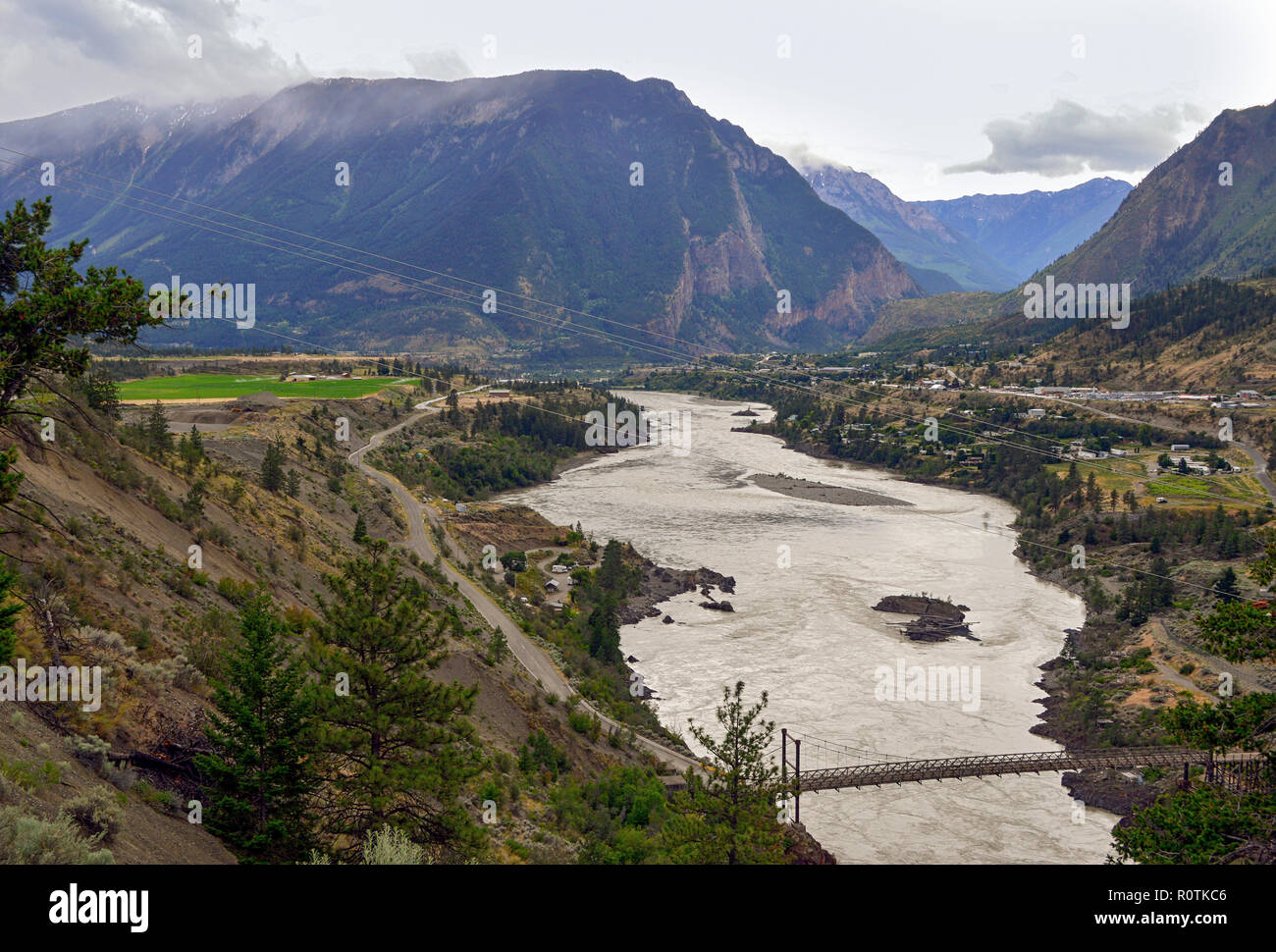 The Fraser River Valley and the town of Lillooet in British Columbia ...