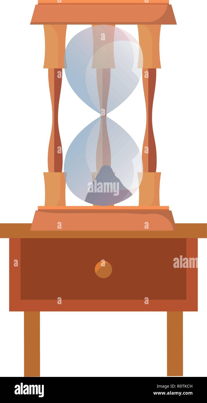 clock on bedside table on white background vector illustration Stock ...